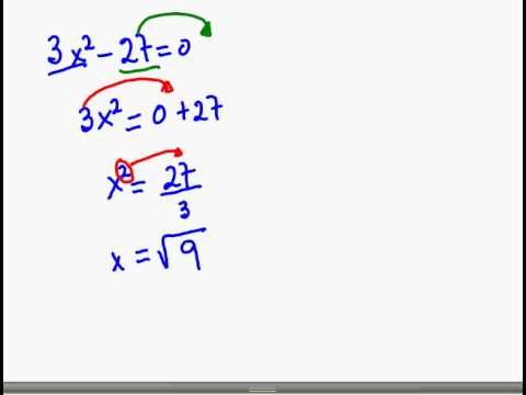 MÉTODO POR DESPEJE PARA ECUACIONES DE SEGUNDO GRADO PURAS - YouTube