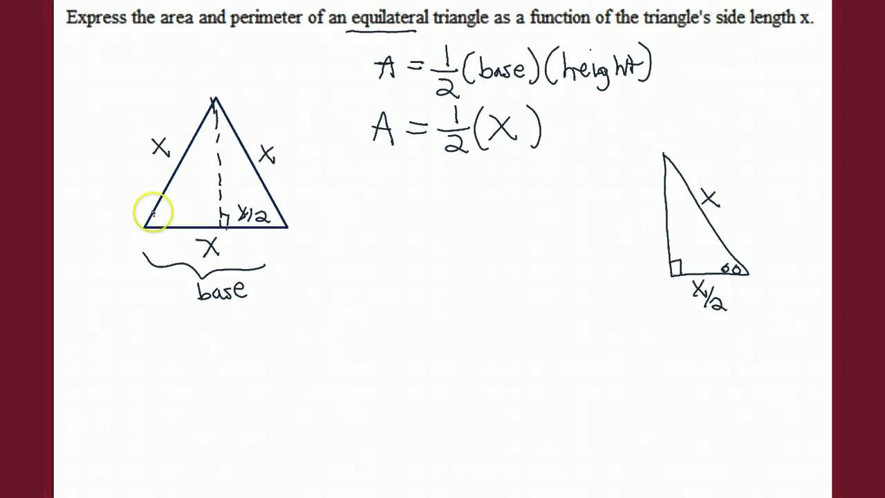 UPenn Math 103 Equilateral Triangle Area and Perimeter - YouTube