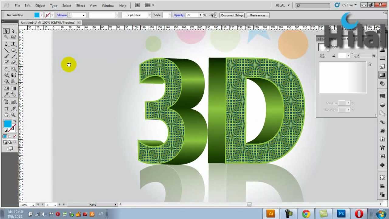 3D Text Design Tutorial In Adobe Illustrator YouTube